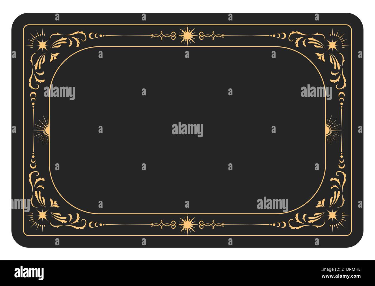 Mystic style banner with ornamental border, tarot cards style frame ...