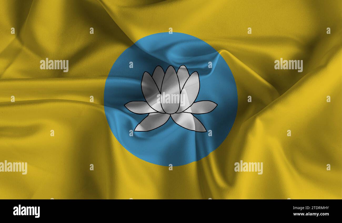 High detailed flag of Kalmykia. National Kalmykia flag. 3D illustration ...