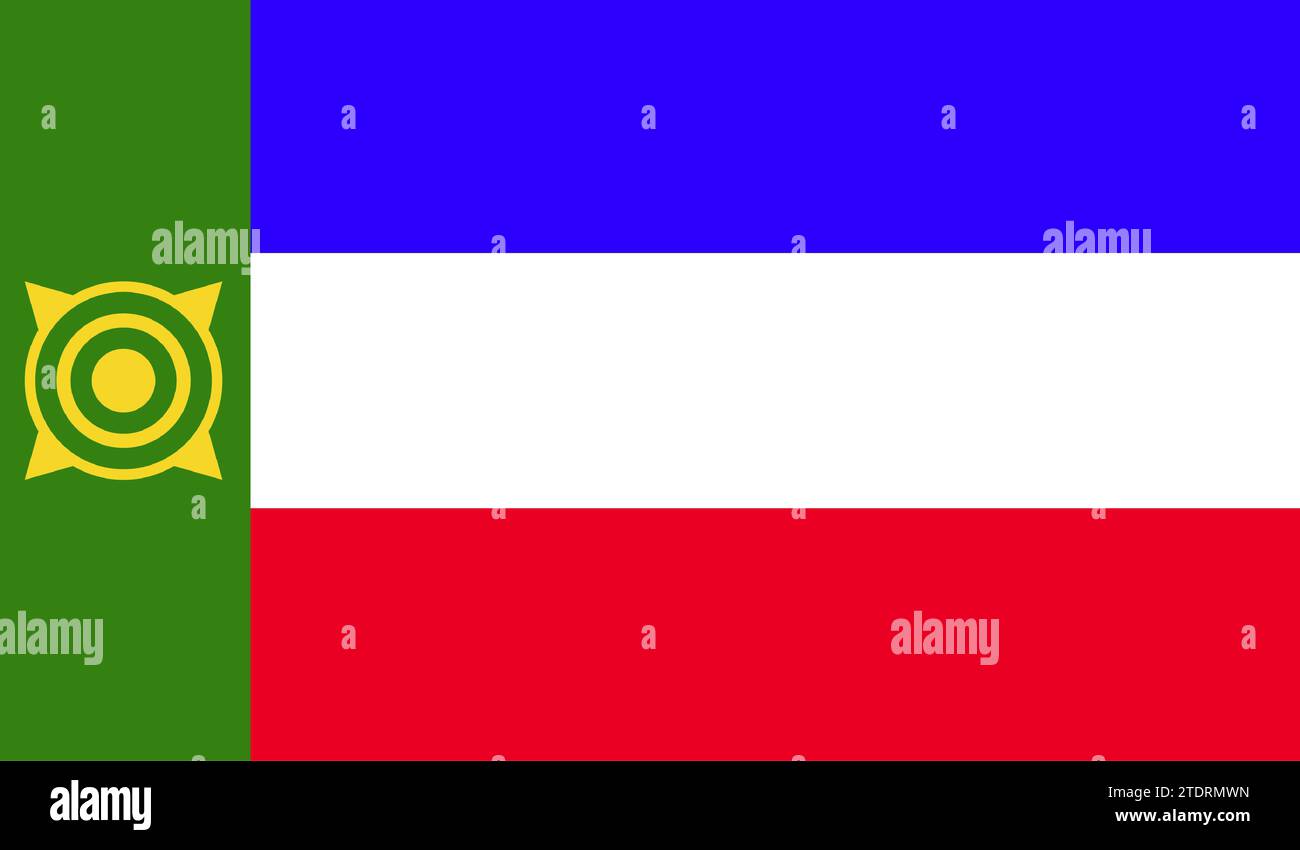 High detailed flag of Khakassia. National Khakassia flag. 3D ...
