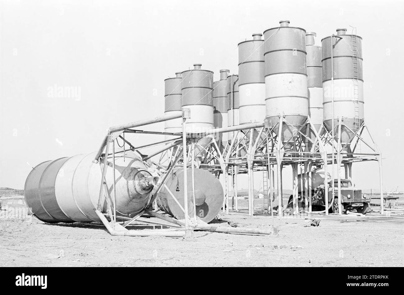 Mixing silos on a construction site, Whizgle News from the Past ...