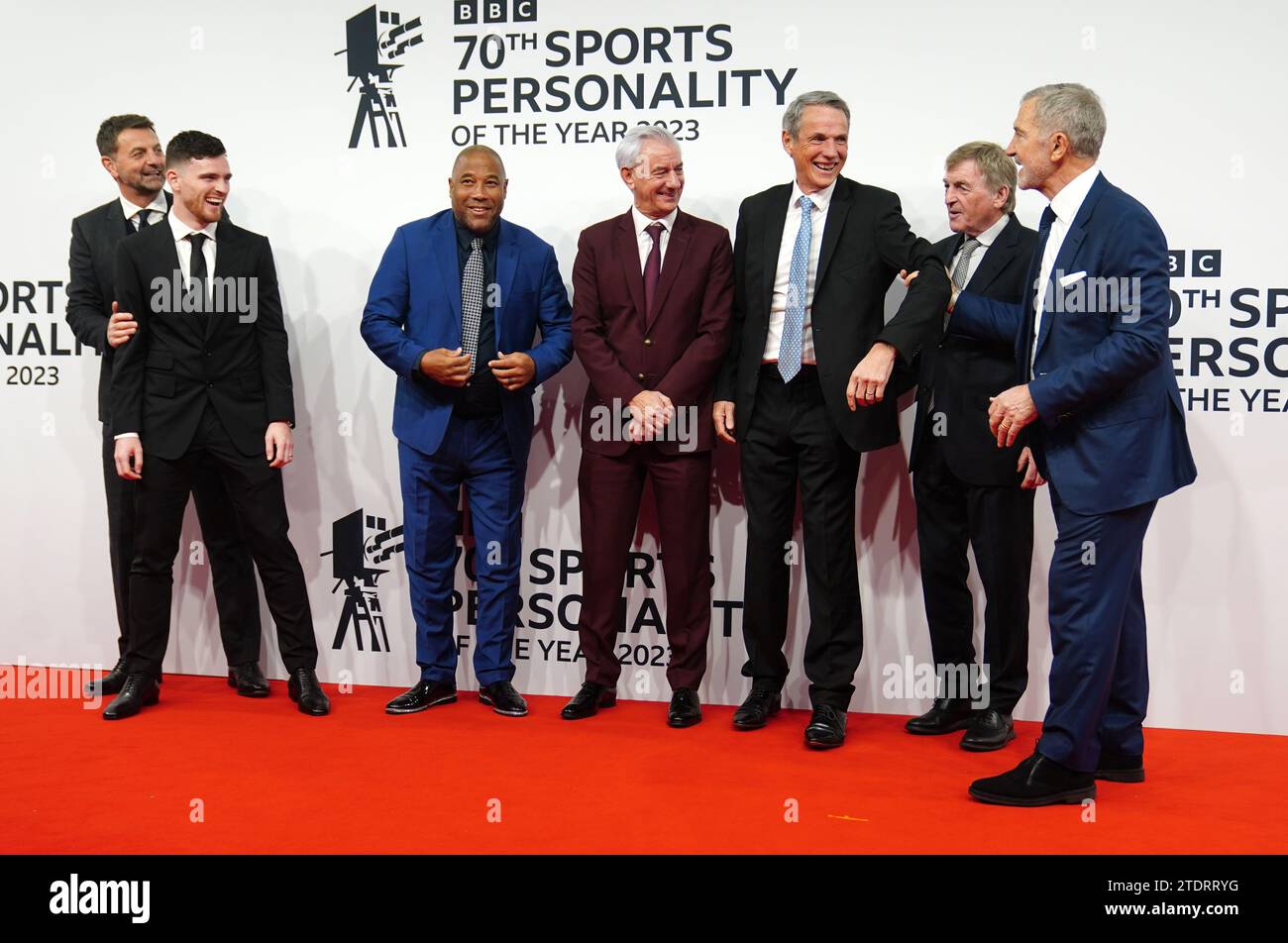 (left-right) Tim Sherwood, Andy Robertson, John Barnes, Kenny Dalglish ...
