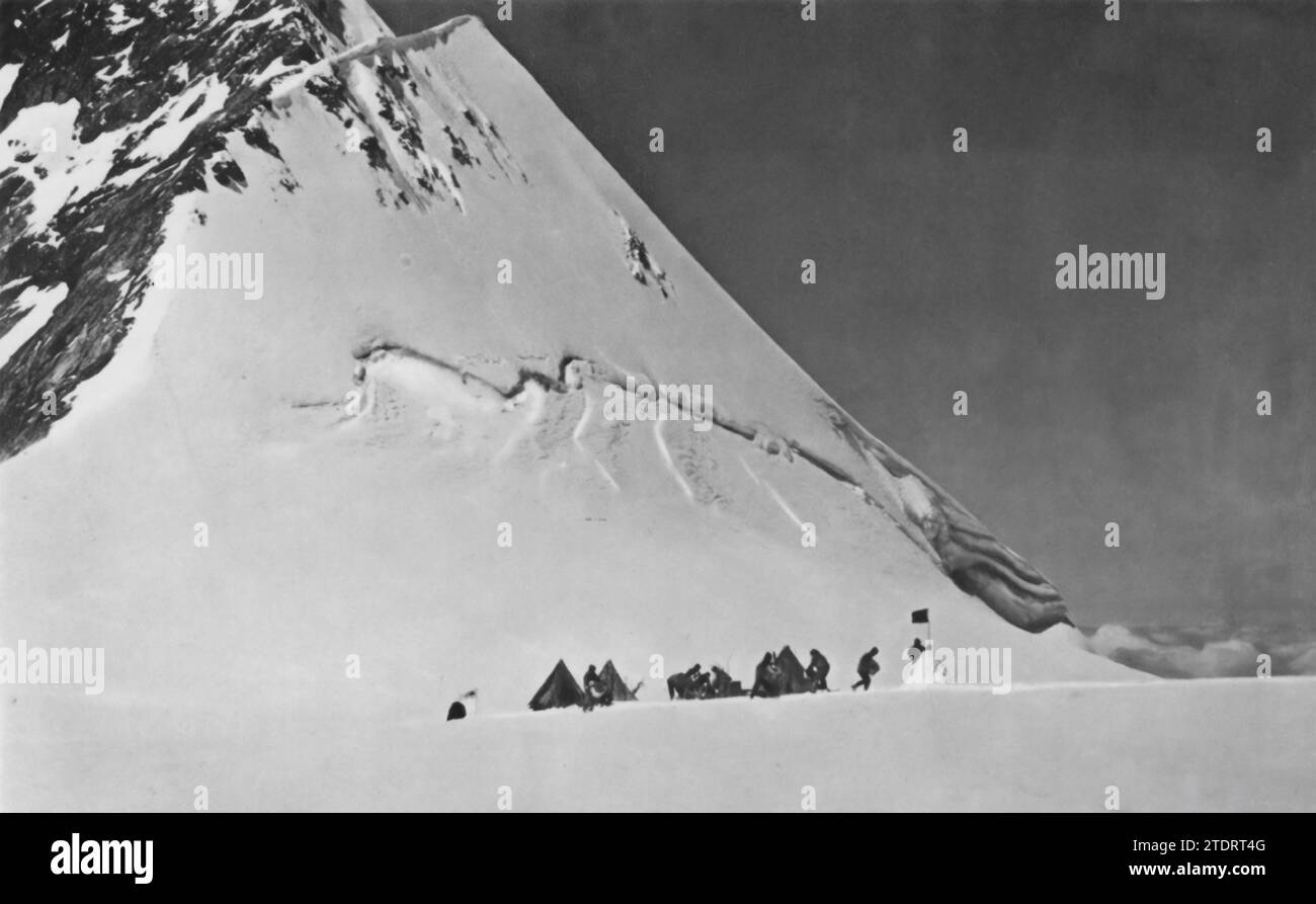 A photograph captures the snowy, set of 'Scott of the Antarctic' (1948 ...