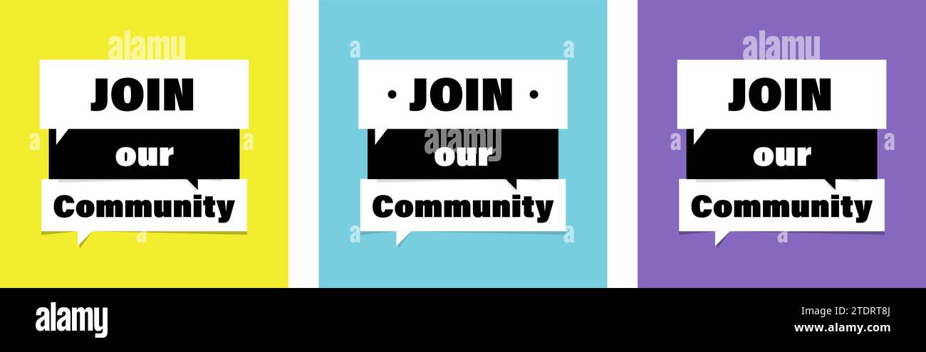 Join our community. Join the team. A set of square posters for ...