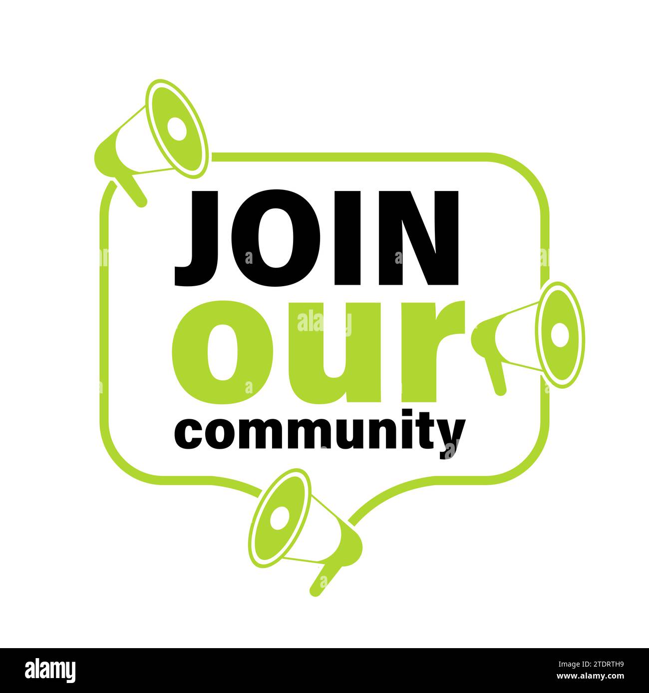 Join Our Community sticker, icon with loudspeakers Stock Vector Image ...