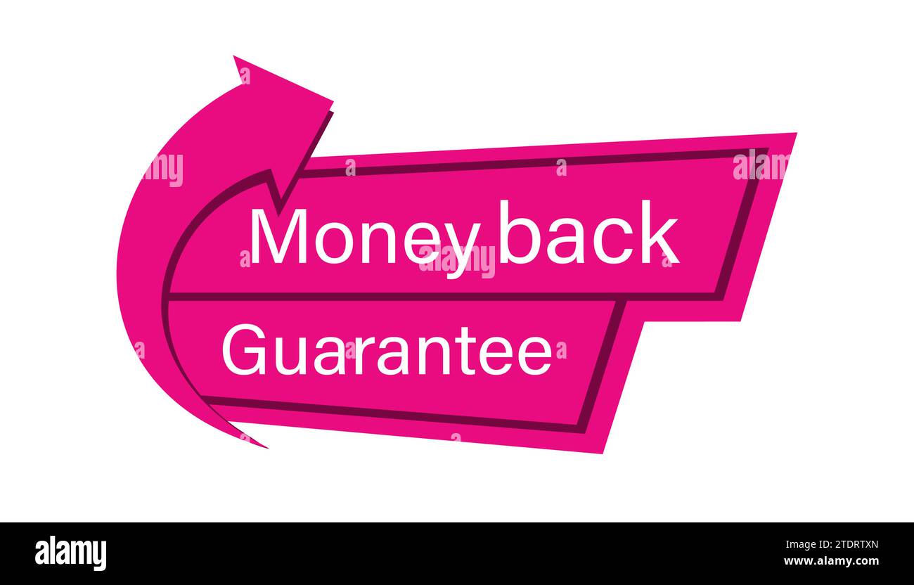 Money back guarantee. Vector illustration with arrow isolated on white ...