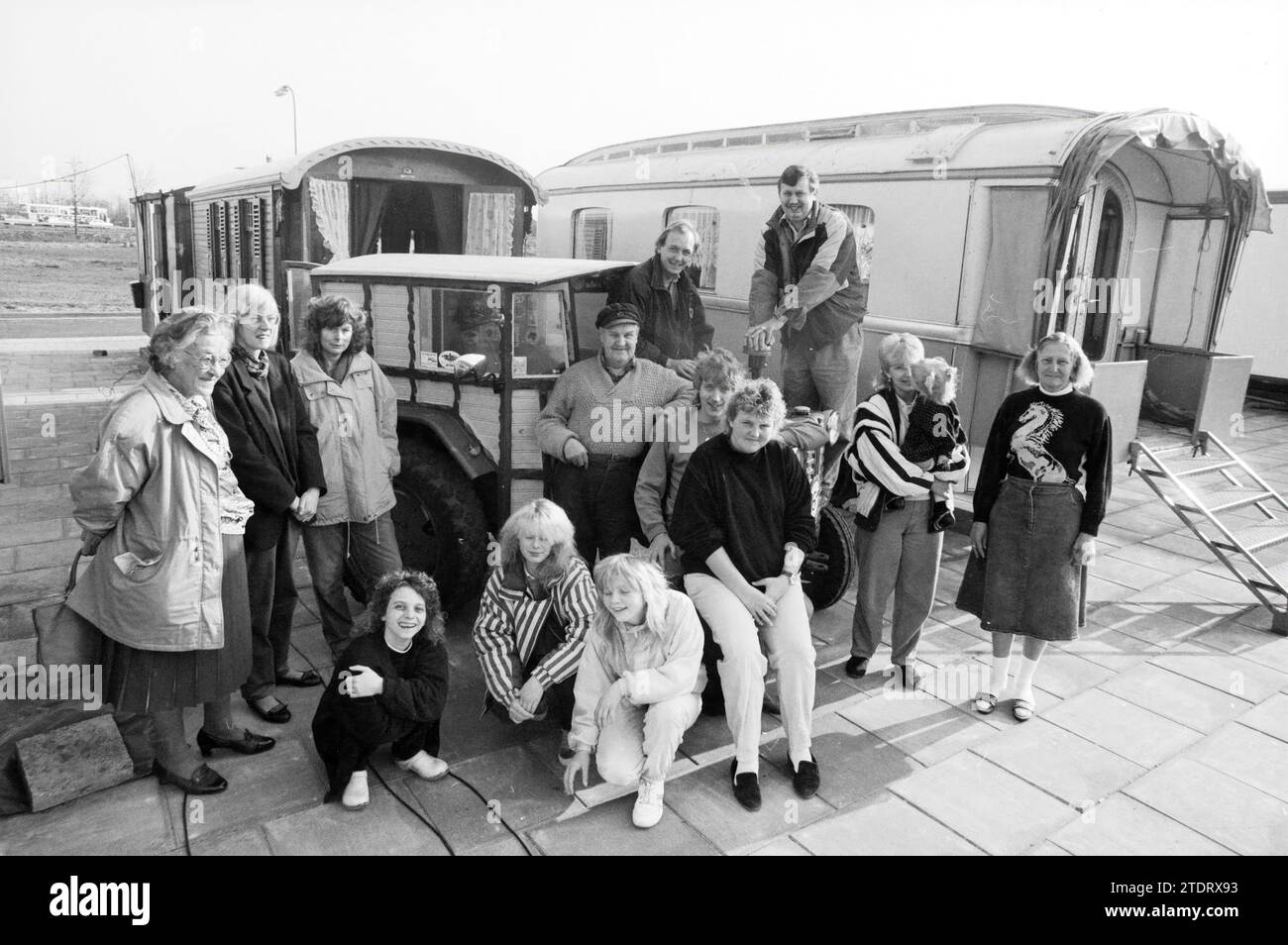 Group of caravan residents Zuiderpolder, caravans, caravan camps ...