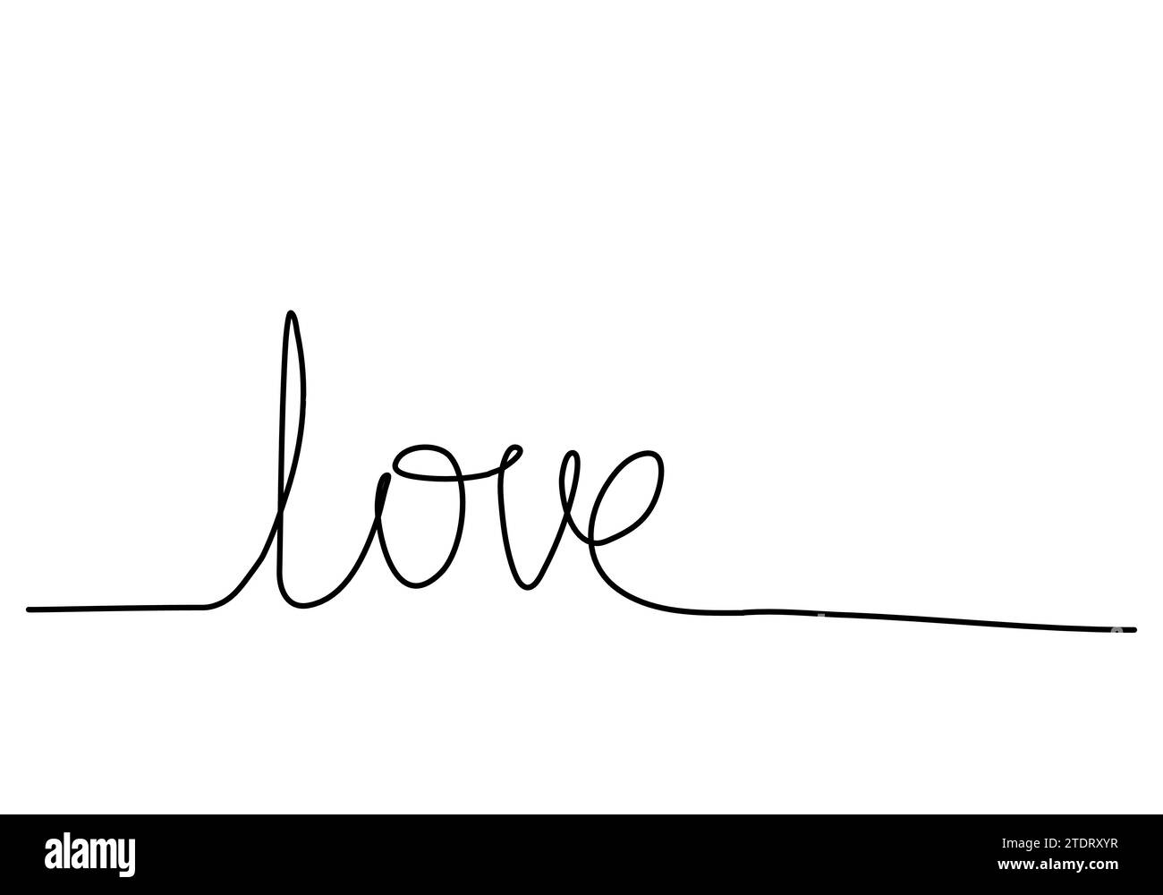 Word love one line drawing vector illustration Stock Vector Image & Art ...