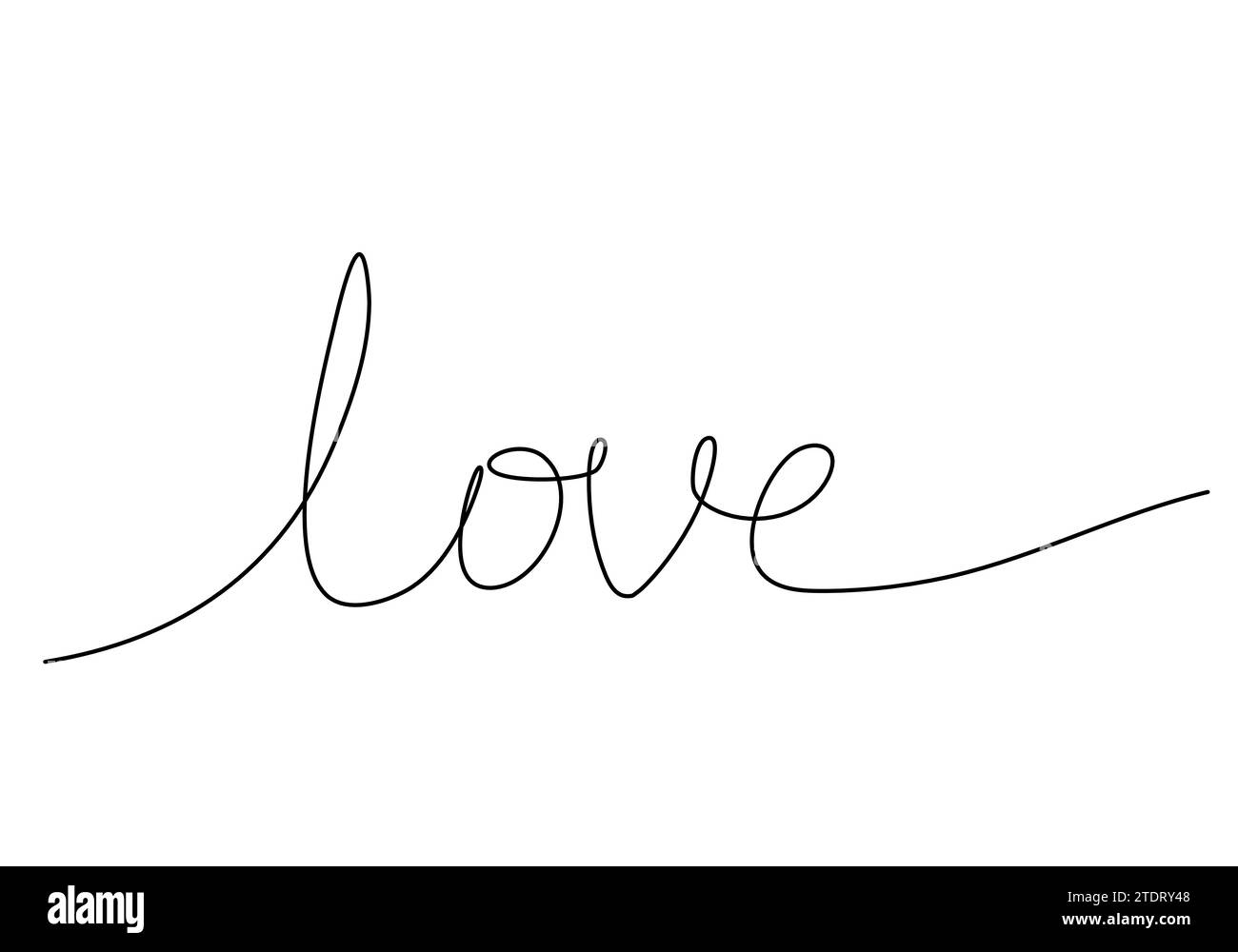 Word love one line drawing vector illustration Stock Vector Image & Art ...