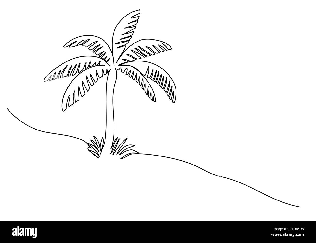 Palm one, line drawing vector illustration Stock Vector Image & Art - Alamy
