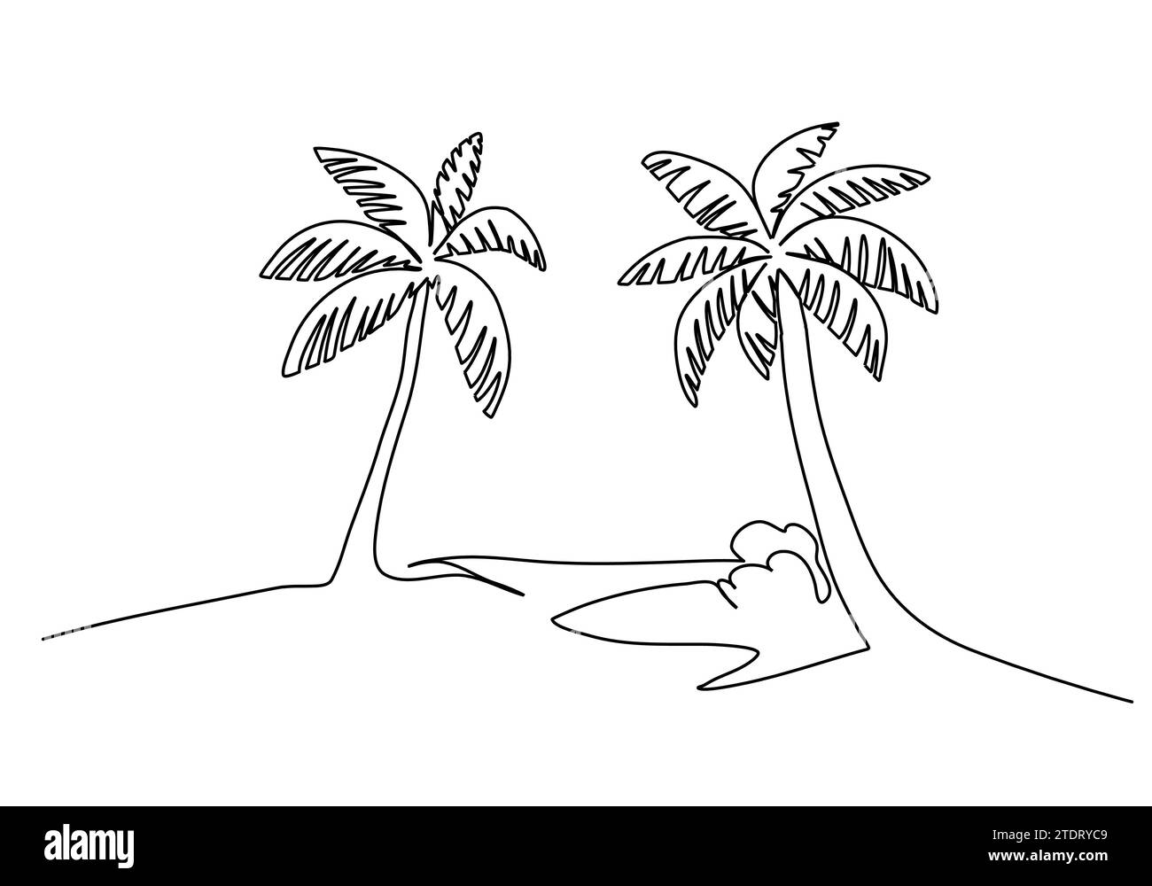 Palm one, line drawing vector illustration Stock Vector Image & Art - Alamy