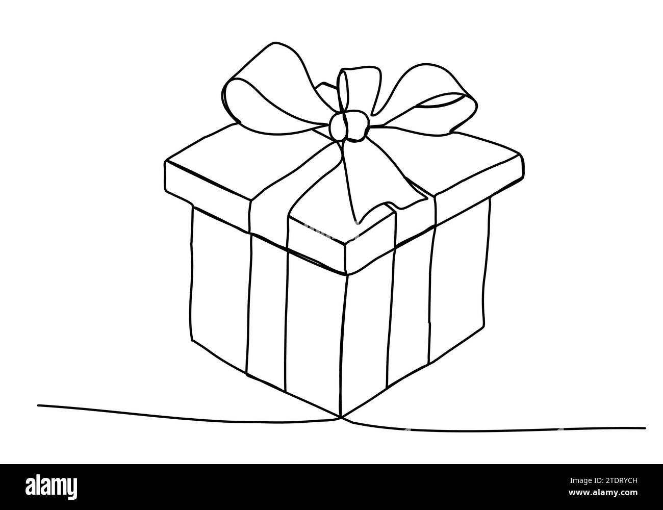 Gift box, one line drawing vector illustration Stock Vector Image & Art ...