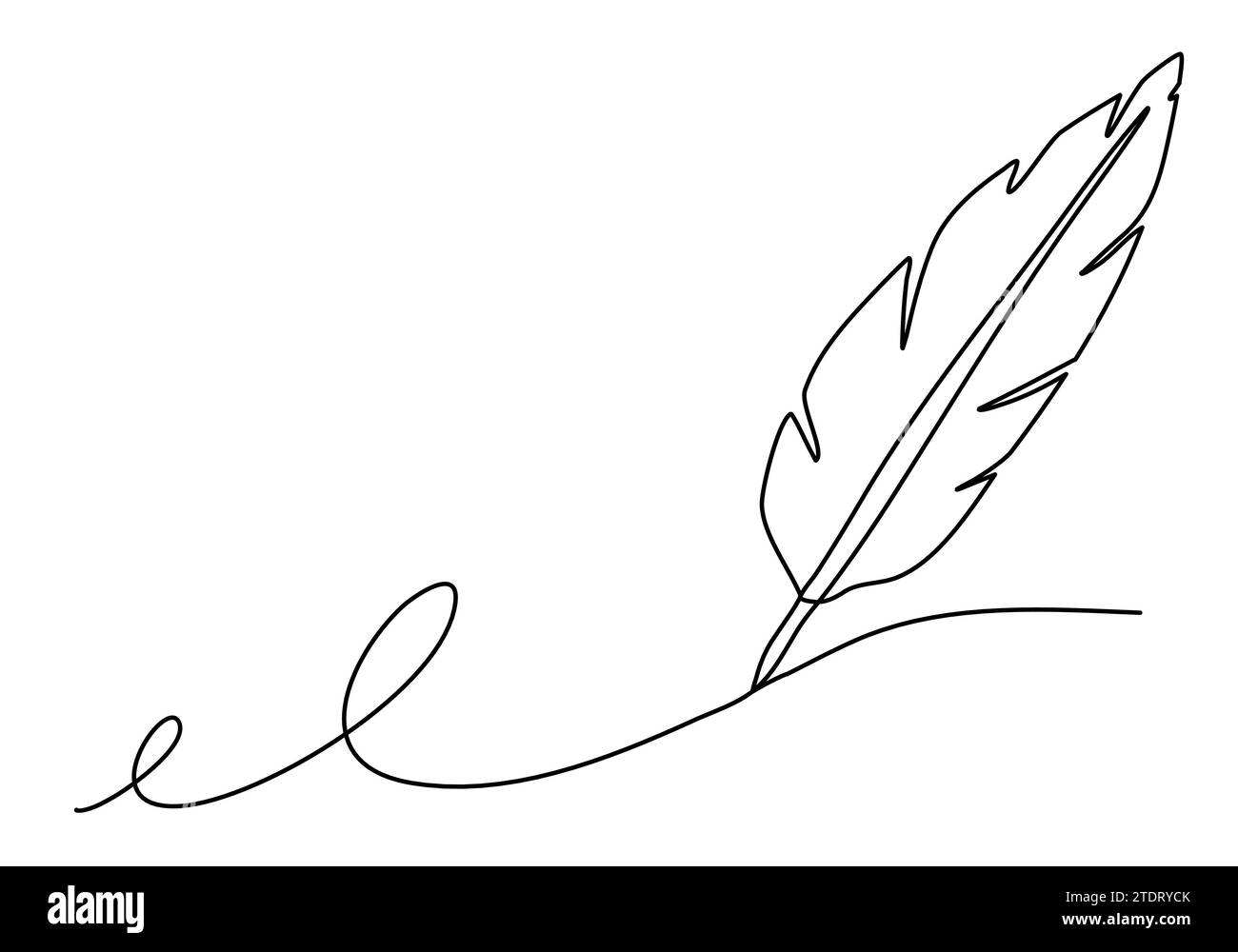 Feather, one line drawing vector illustration Stock Vector Image & Art ...