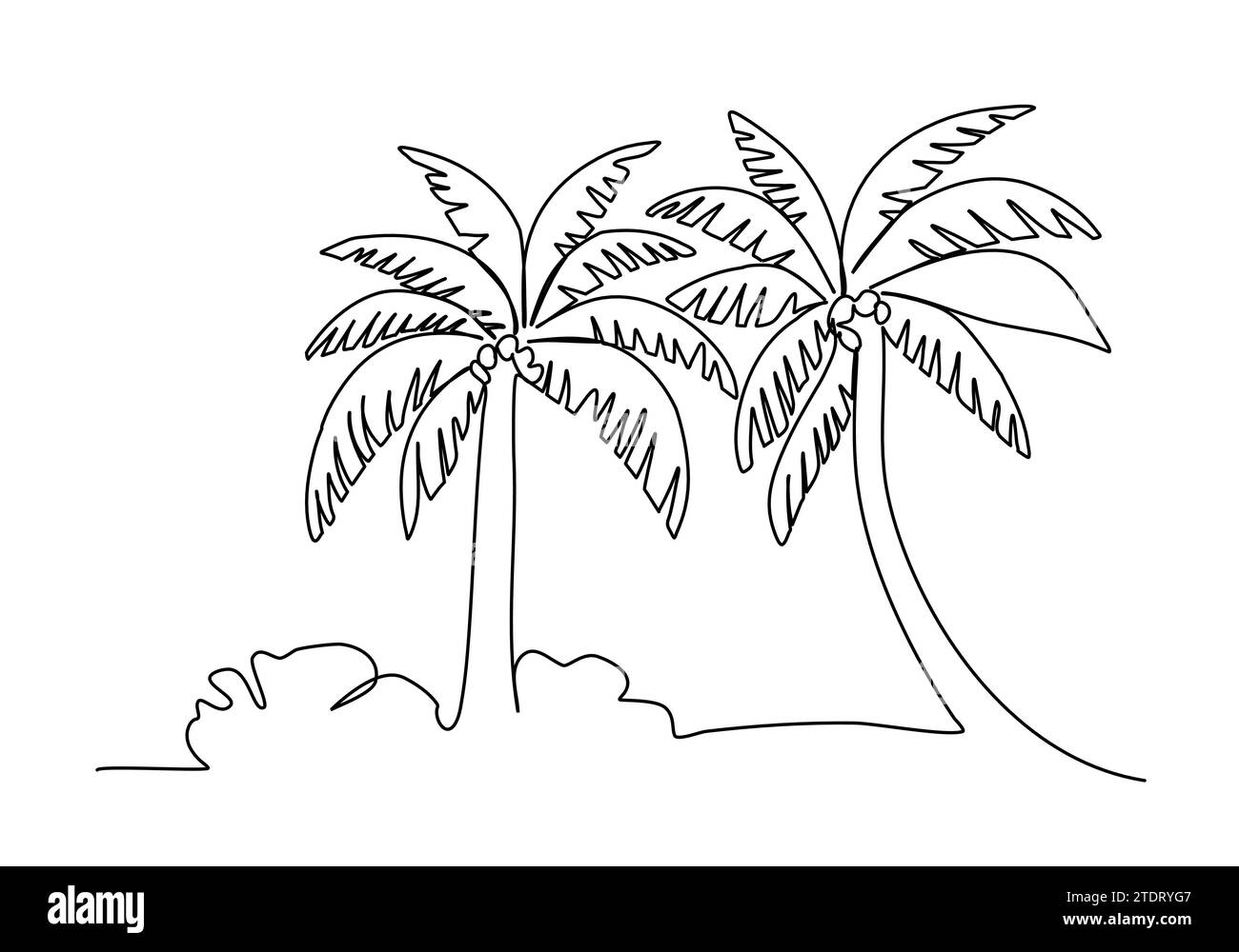 Palm one, line drawing vector illustration Stock Vector Image & Art - Alamy
