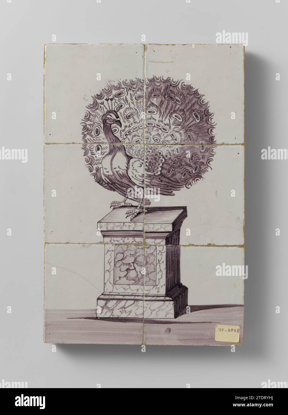 Tile tableau with peacock, anonymous, c. 1750 - c. 1800 Tile tableau of ...