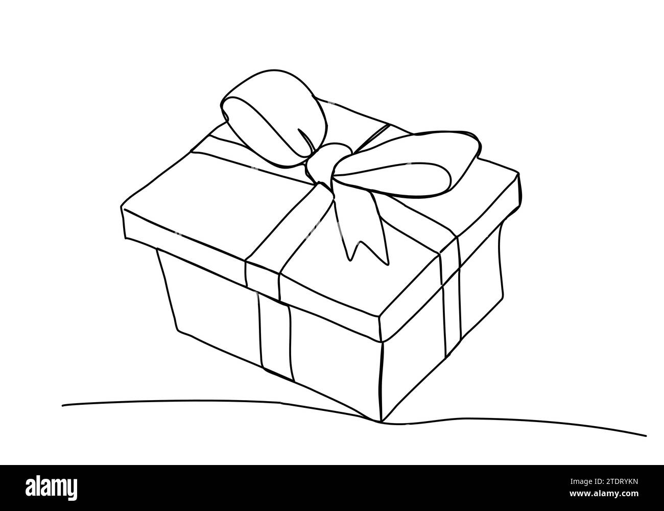 Gift box, one line drawing vector illustration Stock Vector Image & Art ...