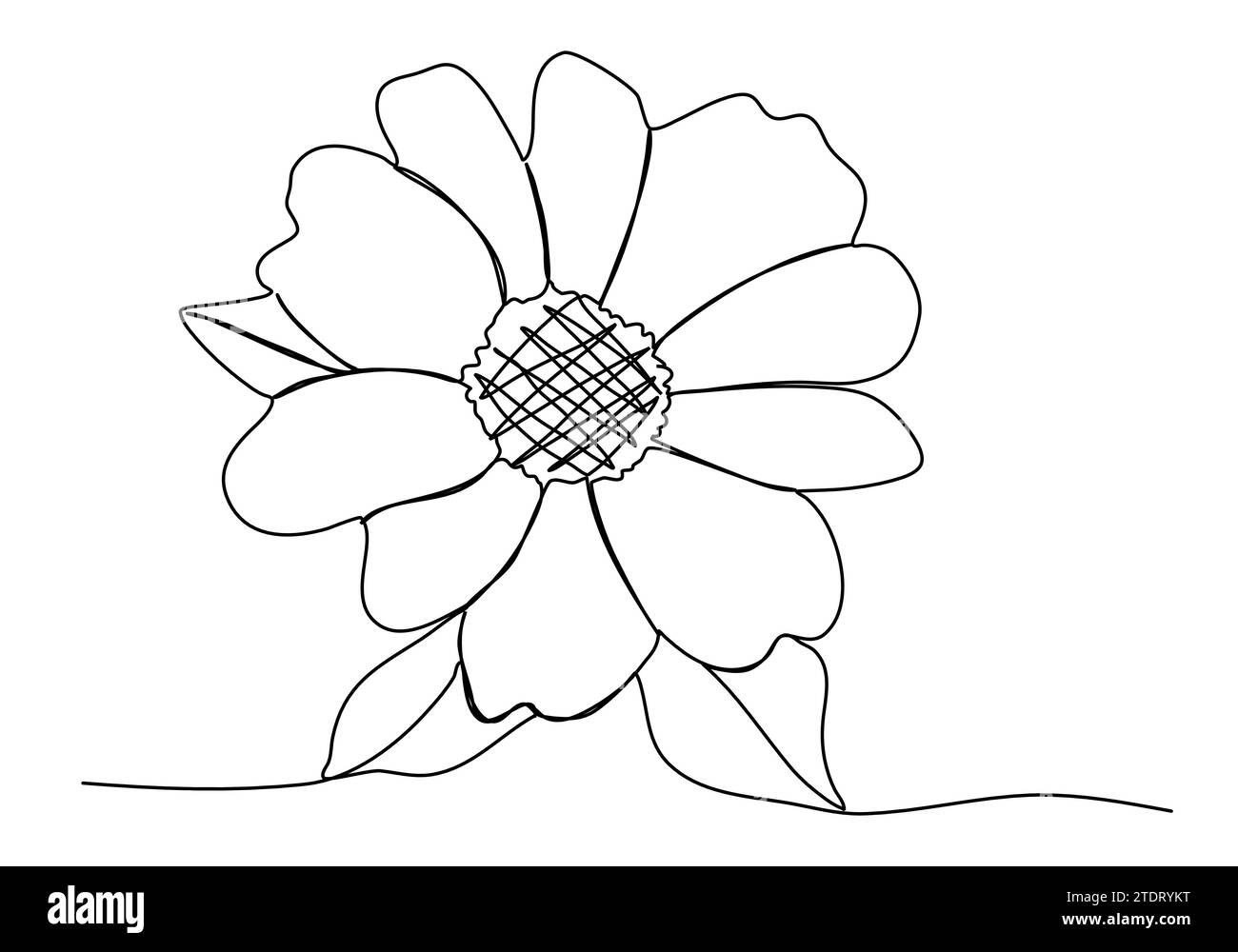 Flower, one line drawing vector illustration Stock Vector Image & Art ...
