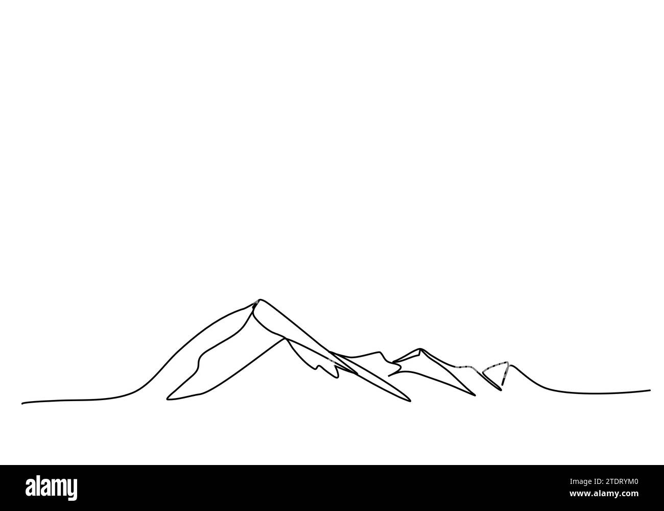 Mountains one line drawing vector illustration Stock Vector Image & Art ...