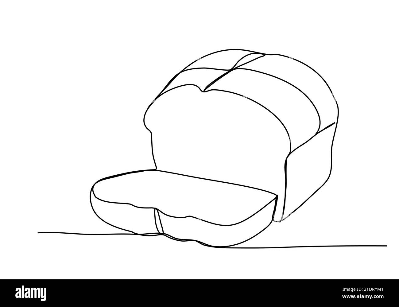 Bread, one line drawing vector illustration Stock Vector Image & Art ...