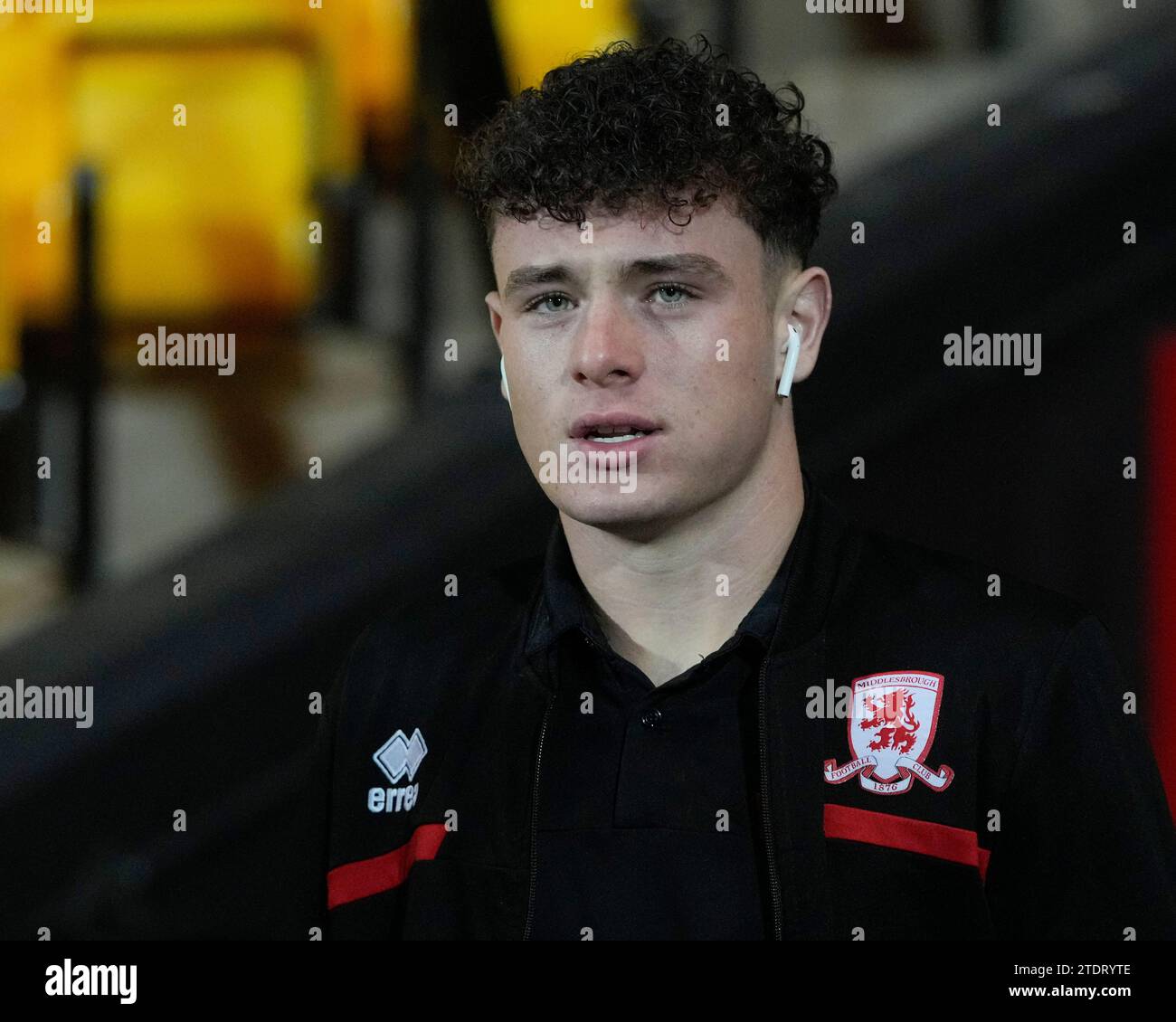 Law McCabe #49 of Middlesbrough inspects the pitch before the Carabao ...