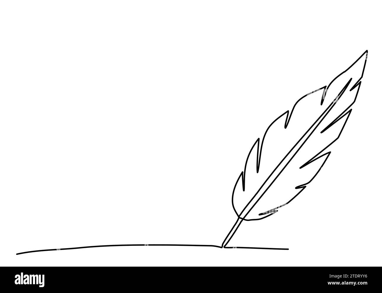 Feather, one line drawing vector illustration Stock Vector Image & Art ...