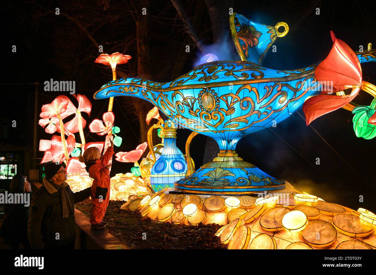19 December 2023, Saxony-Anhalt, Halle (Saale): Aladdin's magic lamp in ...