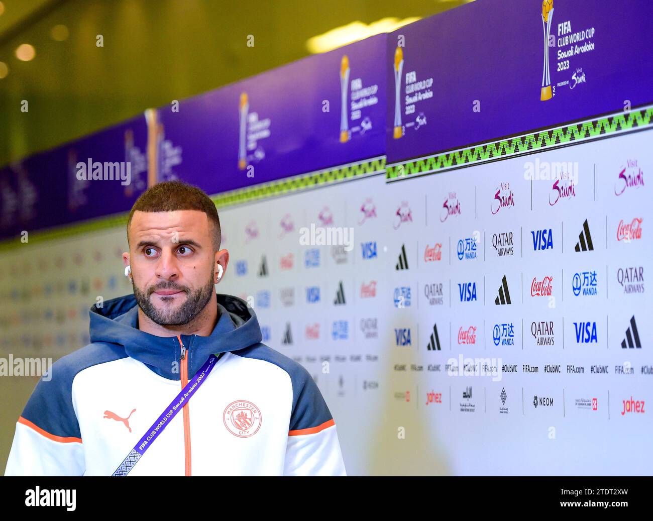 Manchester City's Kyle Walker arrives ahead of the FIFA World Cup Club ...