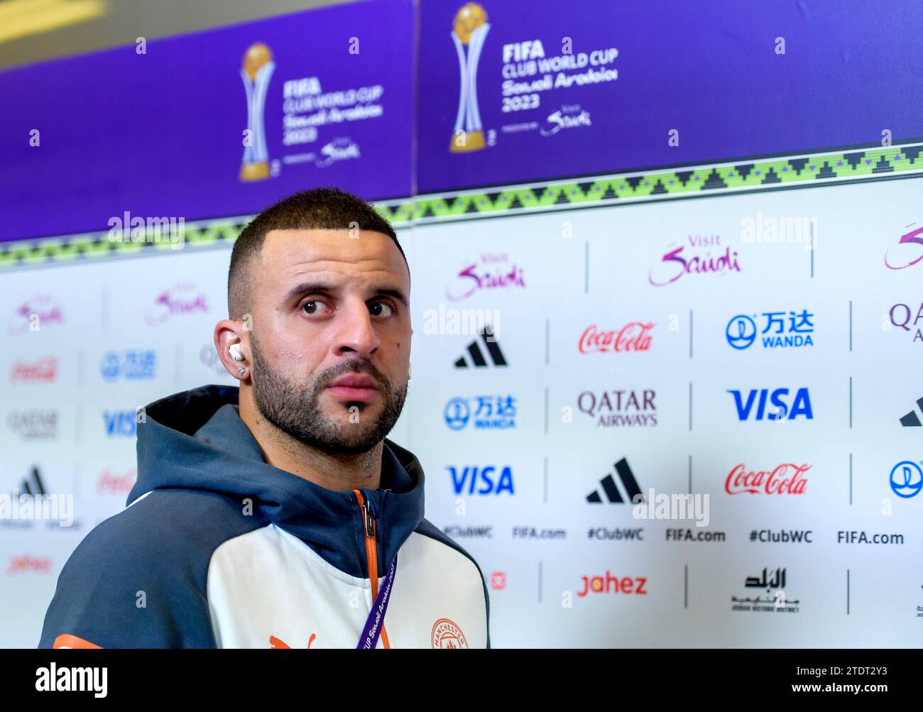 Manchester City's Kyle Walker arrives ahead of the FIFA World Cup Club ...