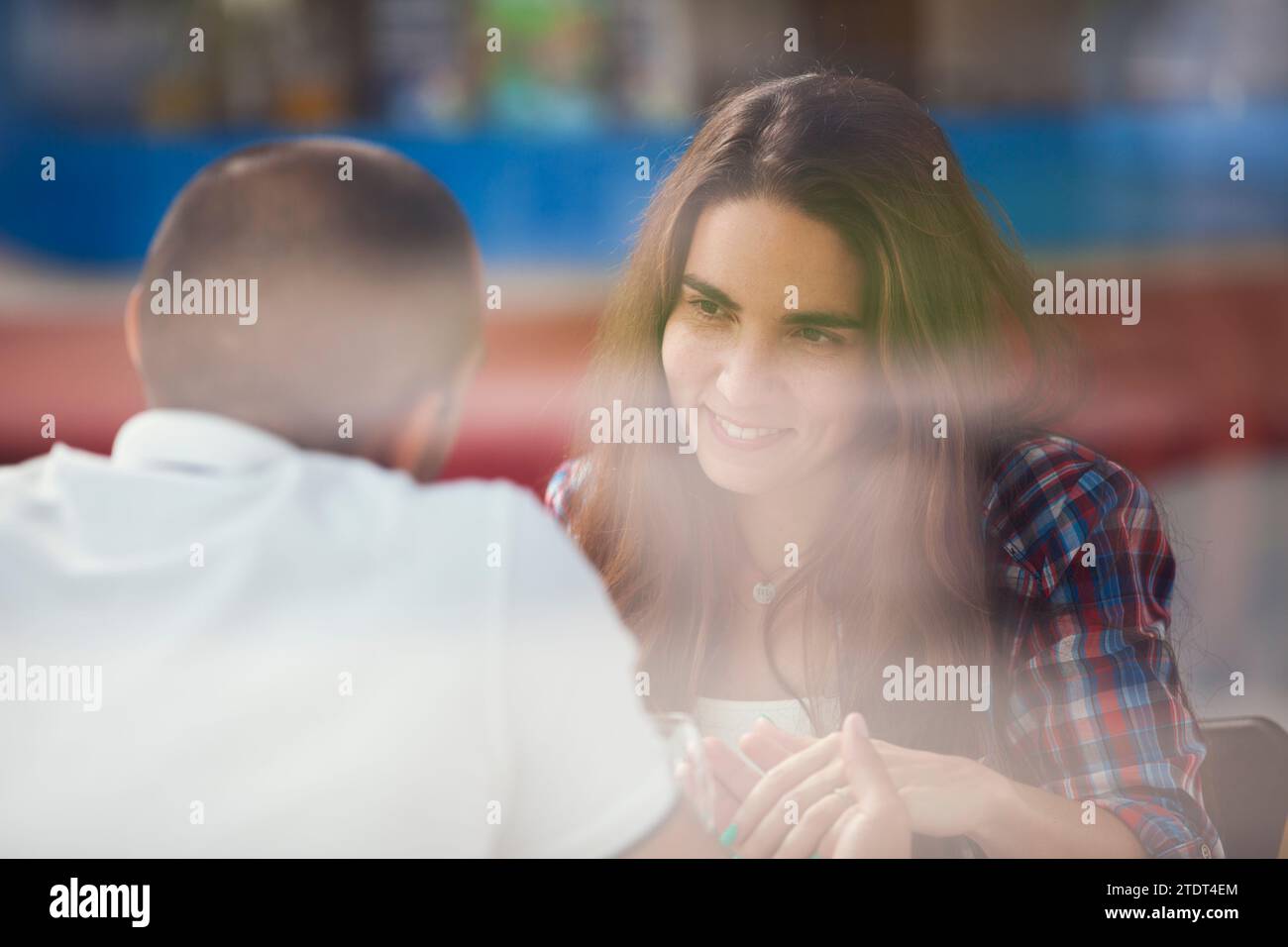 Couple enjoying their love at the restaurant Stock Photo - Alamy