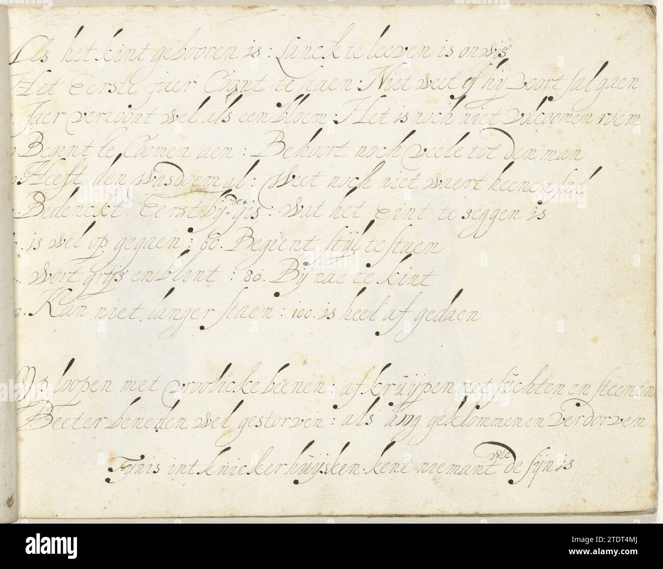 Poem with Daaronder Two Aforism, 1646 - c. 1650 Poem the stairs of life ...