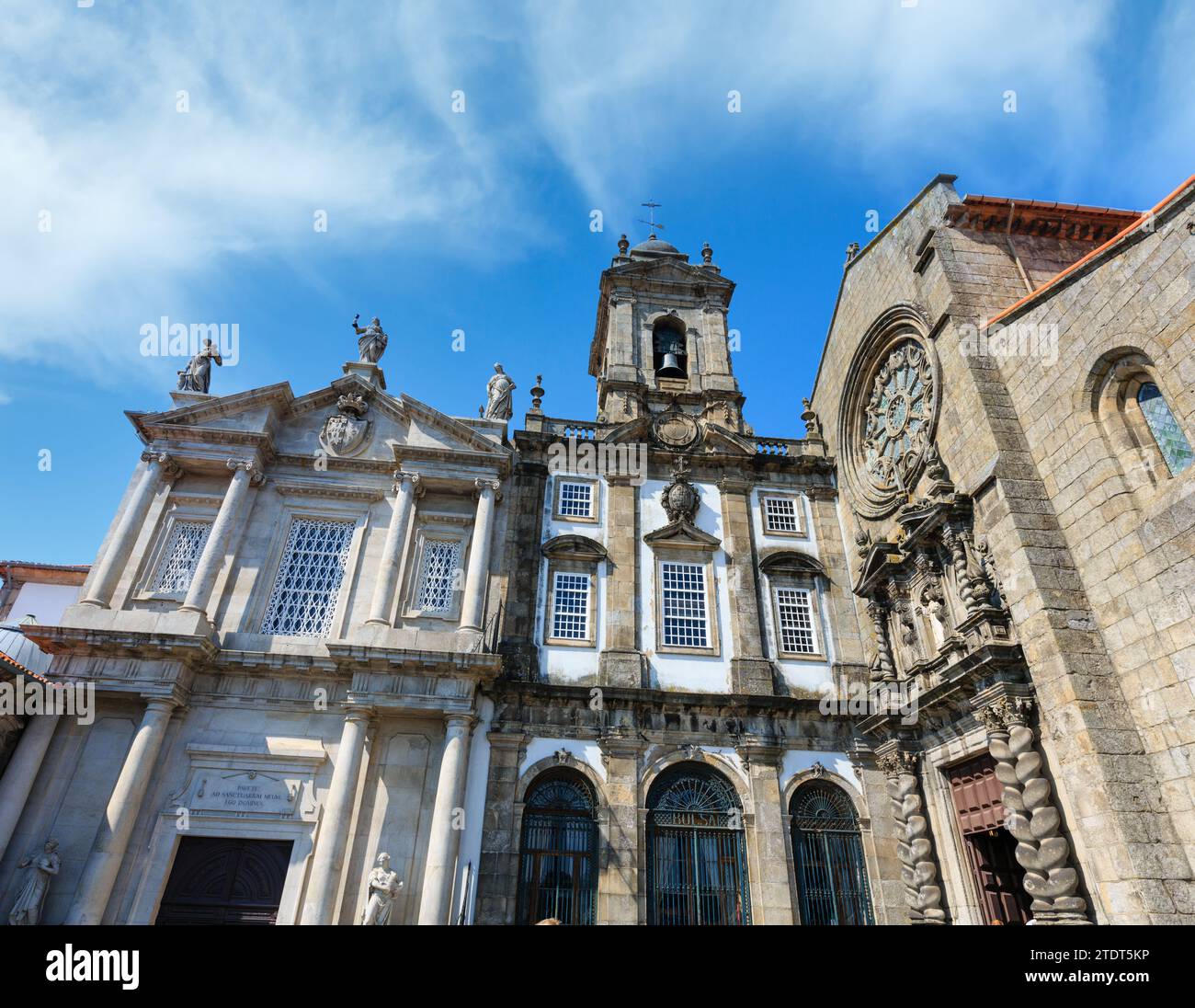 Baroque main portal and Gothic rose window of main facade St. Francis ...