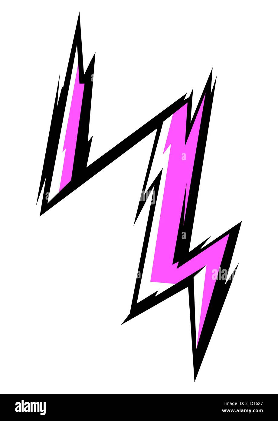 Illustration of cartoon lightning. Grunge graffiti stylized image of ...