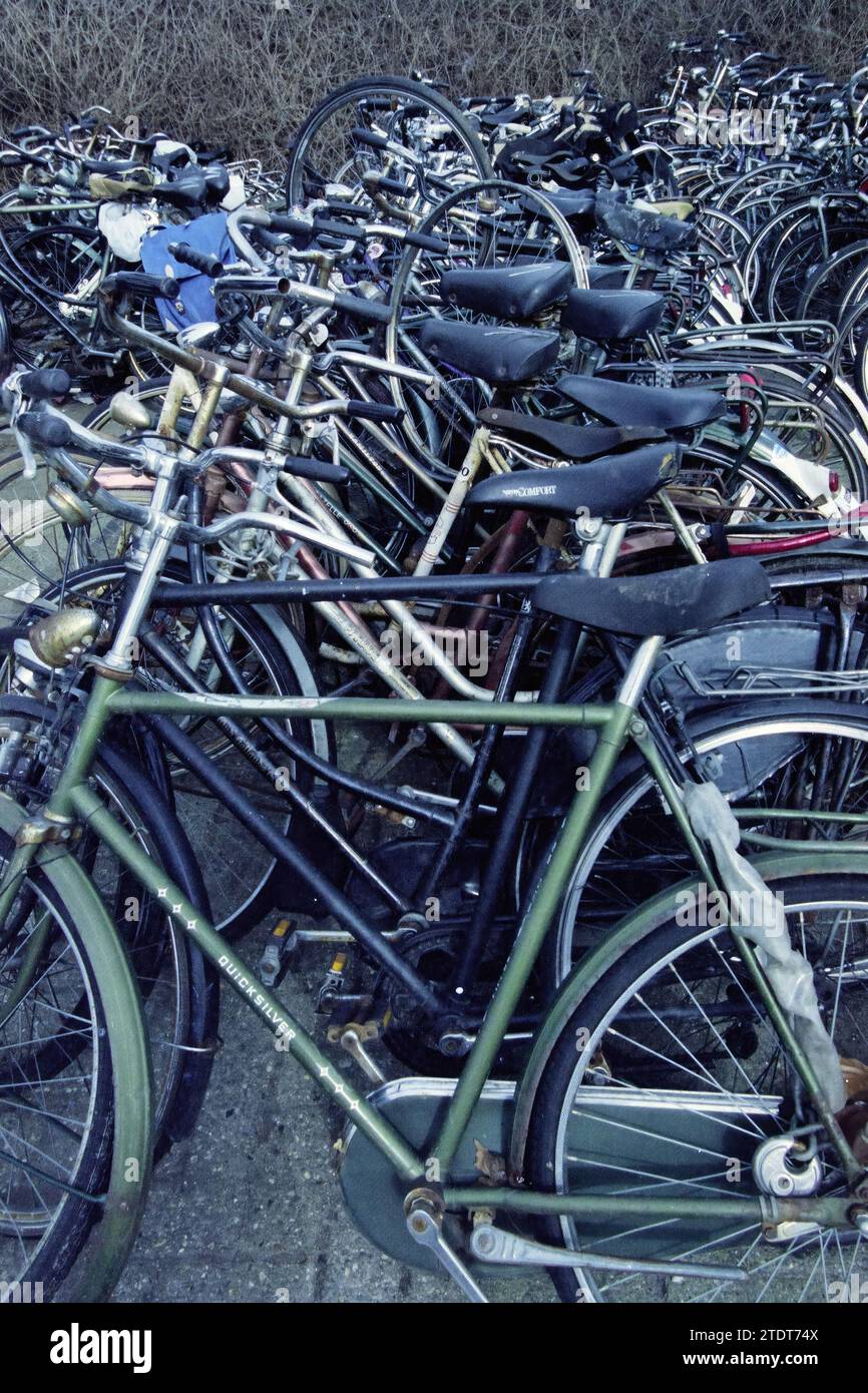 Pile of bicycle wrecks, Haarlem station, Haarlem, The Netherlands, 14 ...