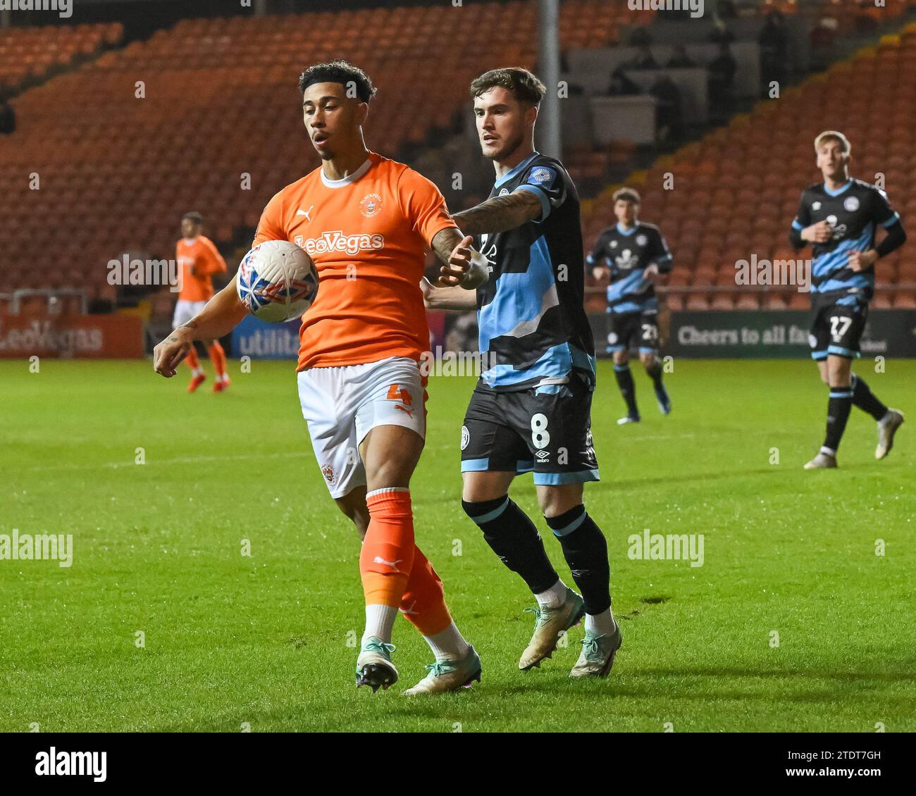 Jordan Lawrence-Gabriel #4 of Blackpool controls the ball during the ...