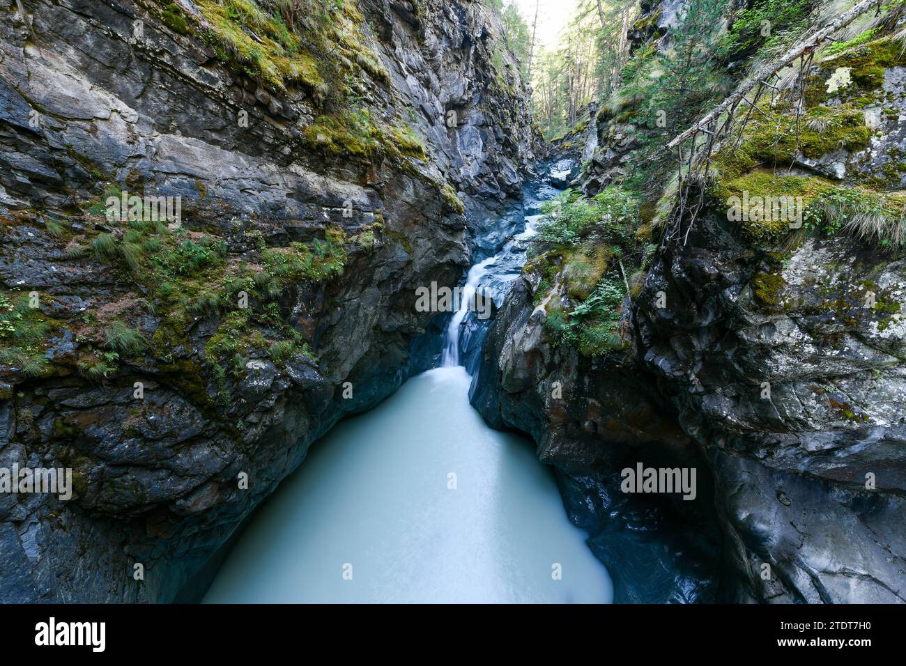 Waterfall on the Gorner gorge in Zermatt, Switzerland Stock Photo - Alamy