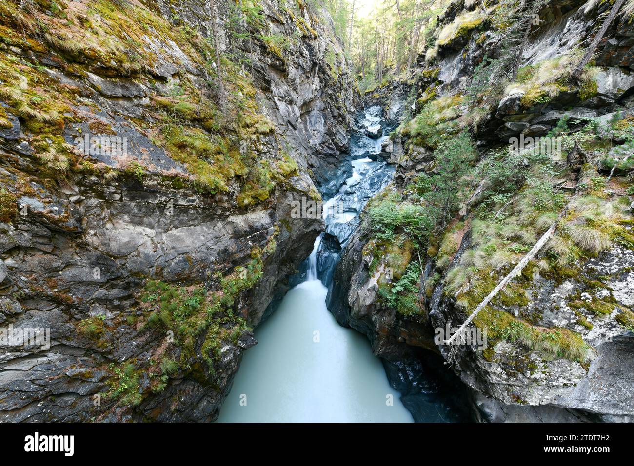 Waterfall on the Gorner gorge in Zermatt, Switzerland Stock Photo - Alamy