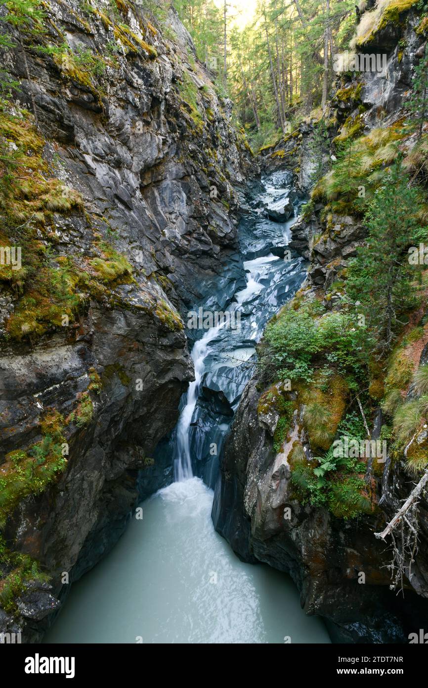 Waterfall on the Gorner gorge in Zermatt, Switzerland Stock Photo - Alamy
