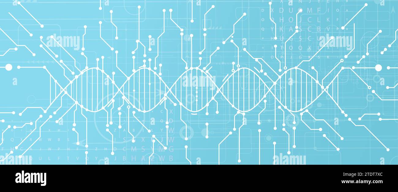 Abstract artificial intelligence DNA technology. Science and social ...