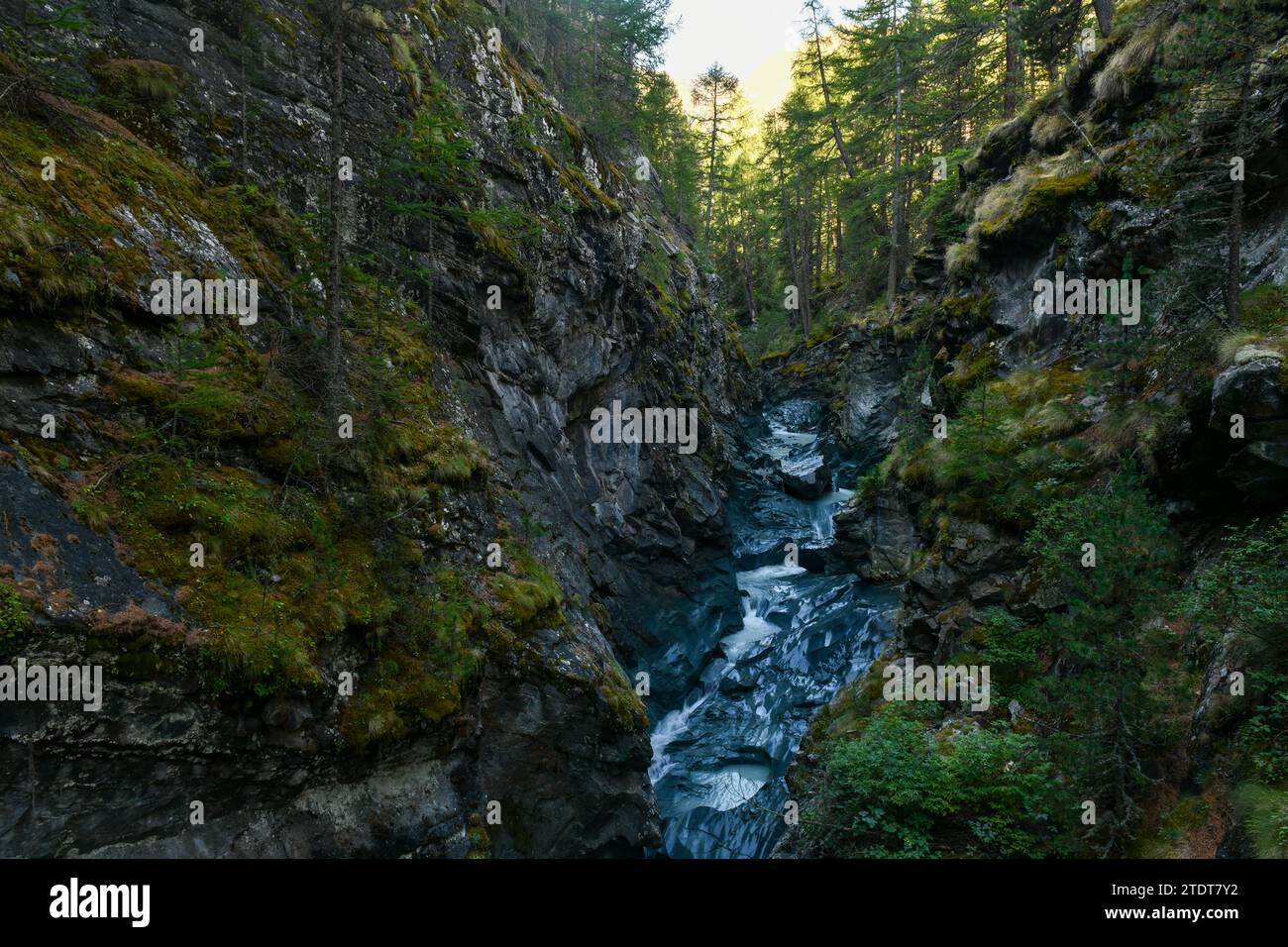 Waterfall on the Gorner gorge in Zermatt, Switzerland Stock Photo - Alamy