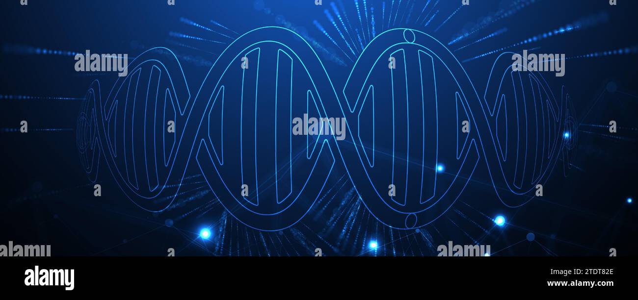 Abstract artificial intelligence DNA technology. Science and social ...