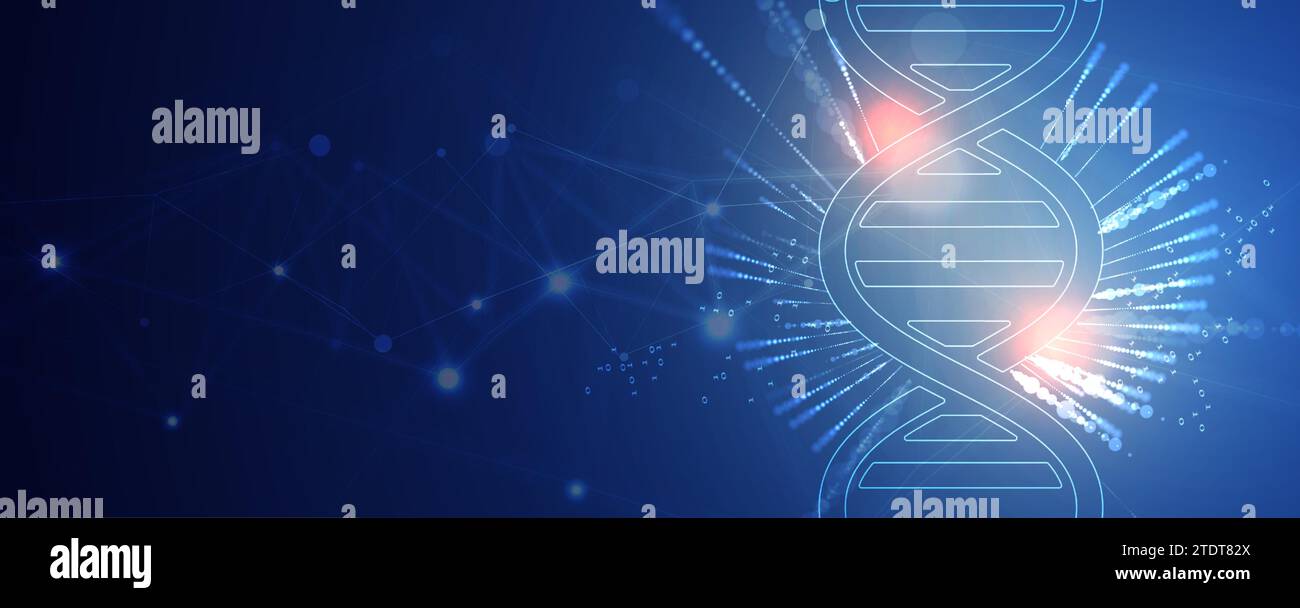 Abstract artificial intelligence DNA technology. Science and social ...