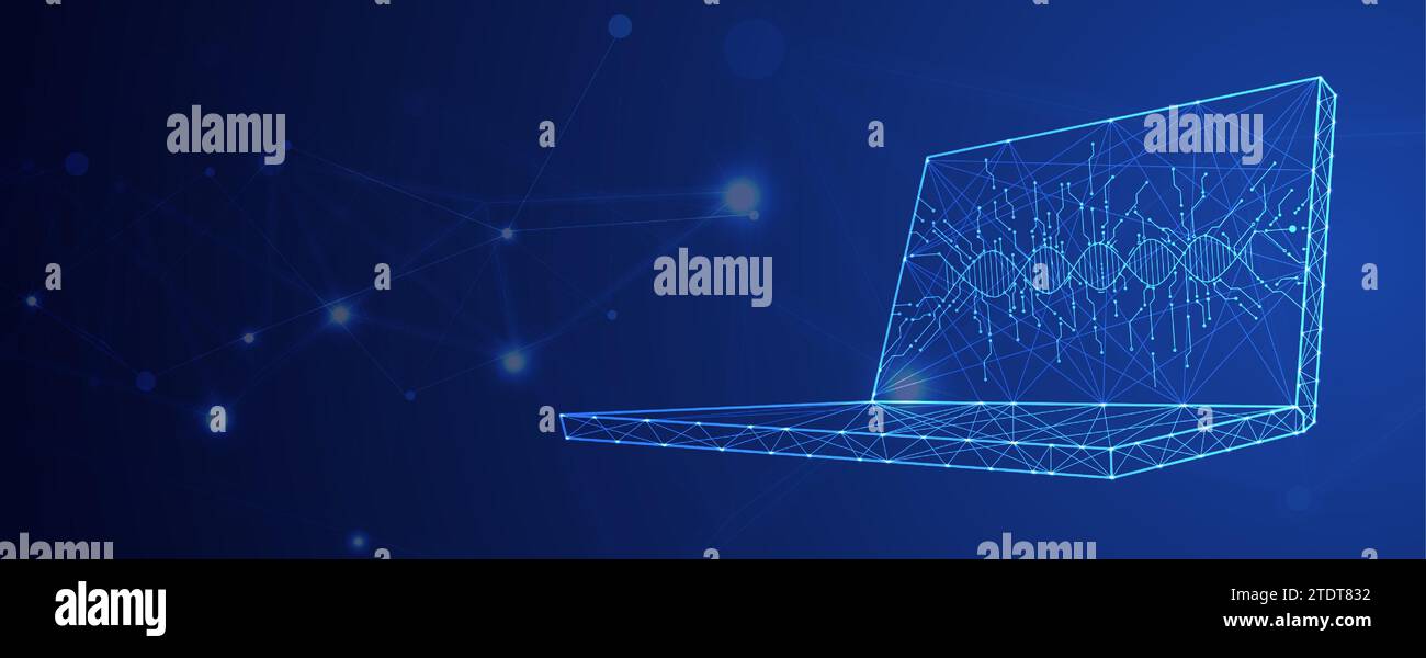 Abstract artificial intelligence DNA technology. Science and social ...