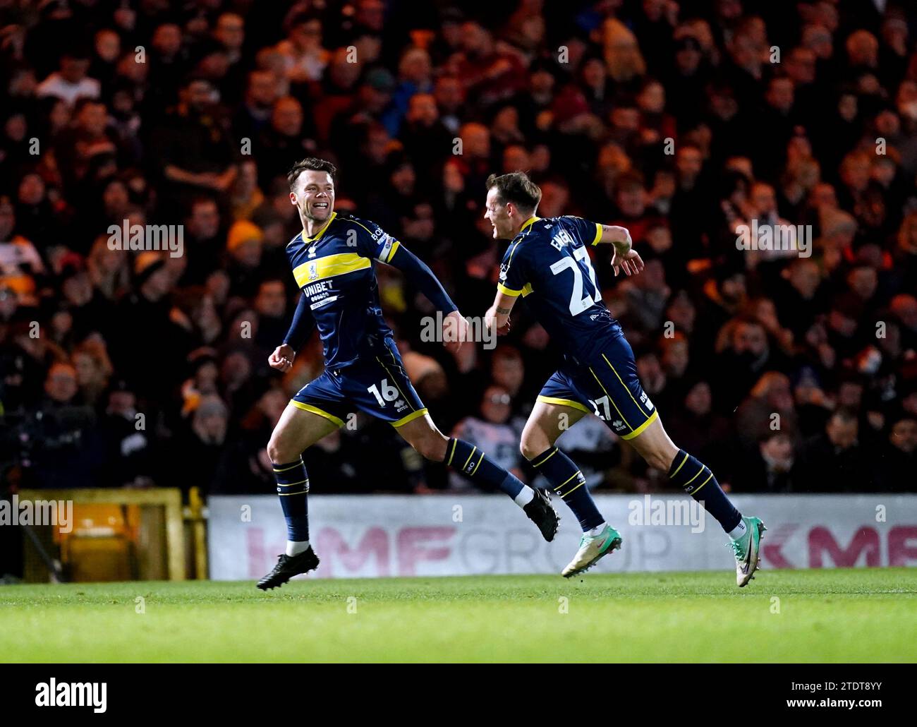 Middlesbrough's Jonny Howson (left) celebrates scoring their side's ...