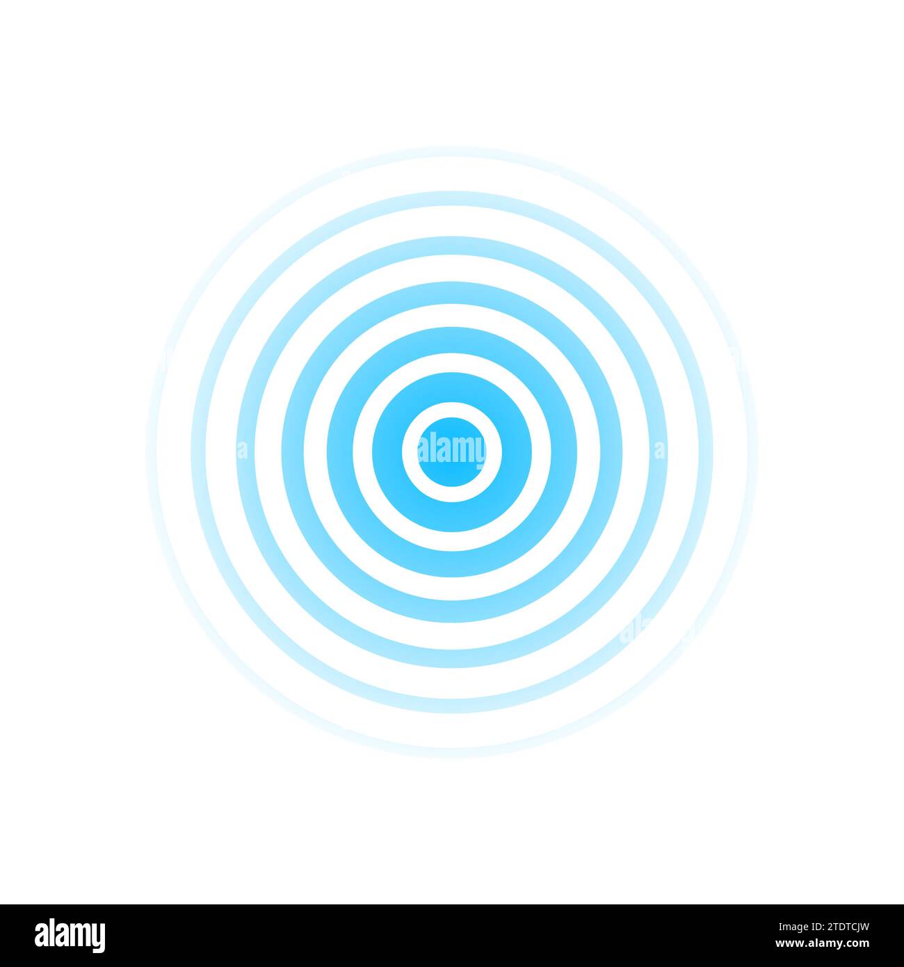 Circle radar wave. Sound ripple icon. Blue effect pulse isolated on ...