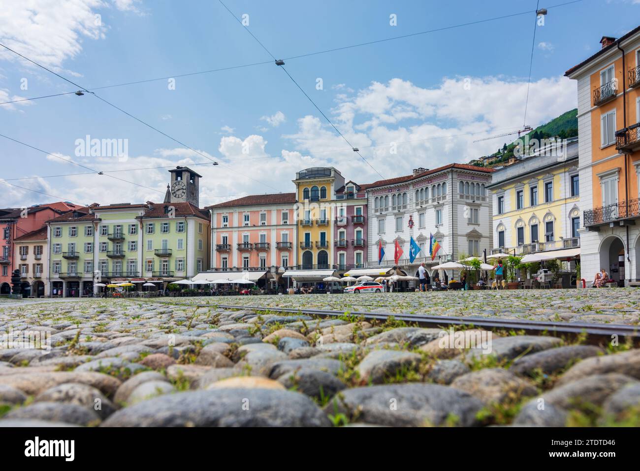 Locarno: square Piazza Grande in Locarno, Ticino, Tessin, Switzerland ...