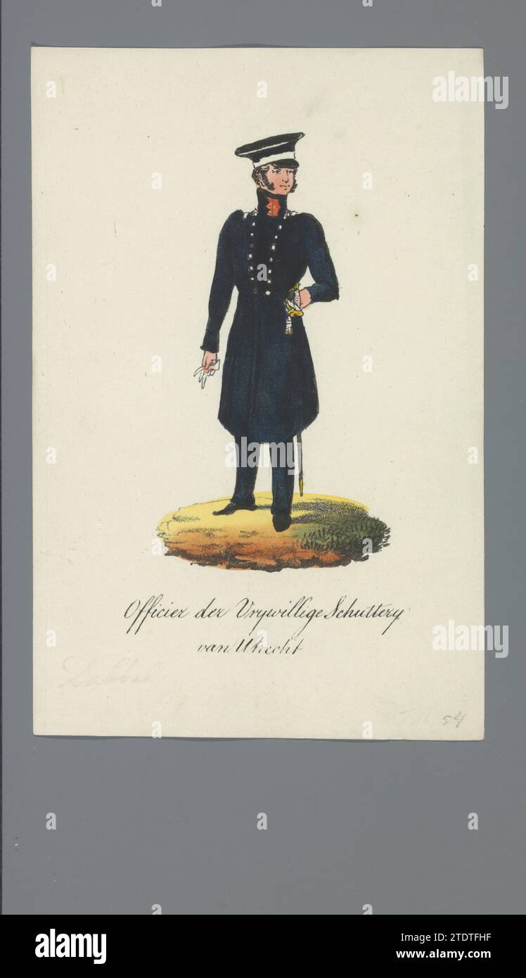 Officer of Voluntary Schutterij van Utrecht, 1835 - 1850 Standing ...