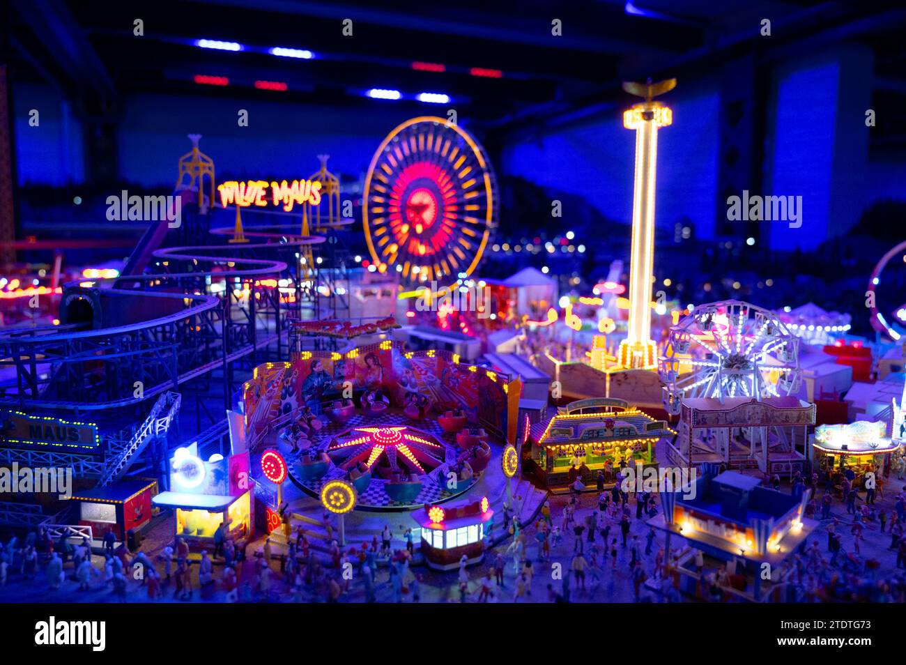 Miniatur Wunderland Hamburg in Germany, funfair with ferris wheel at ...