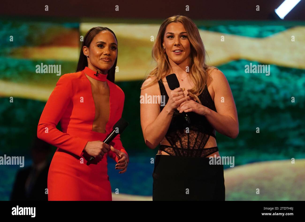 Alex Scott (left) interviews Mary Earps during the 2023 BBC Sports Personality of the Year ...