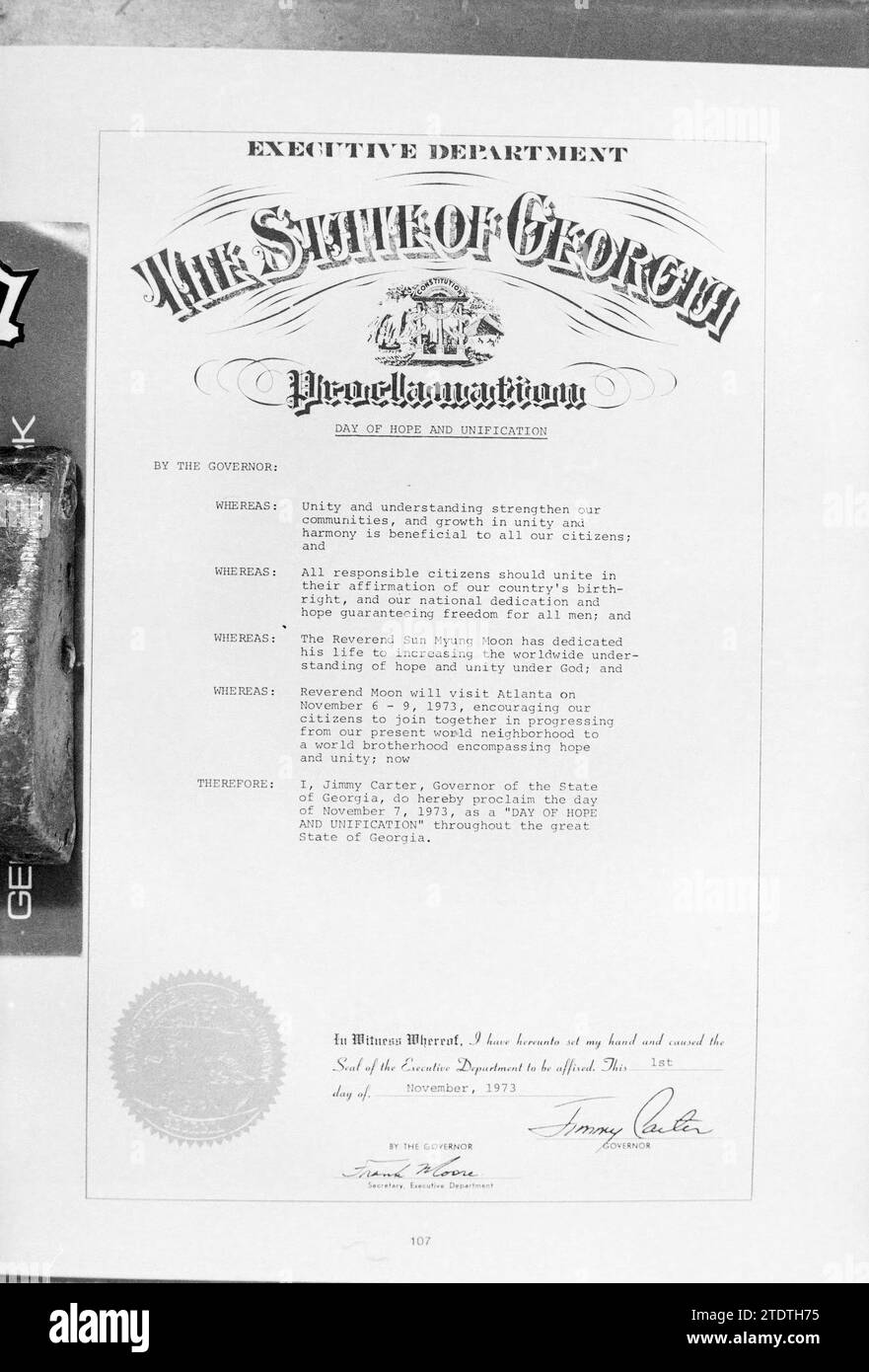 Document: State of Georgia Proclamation signed by Jimmy Carter on 01-11 ...