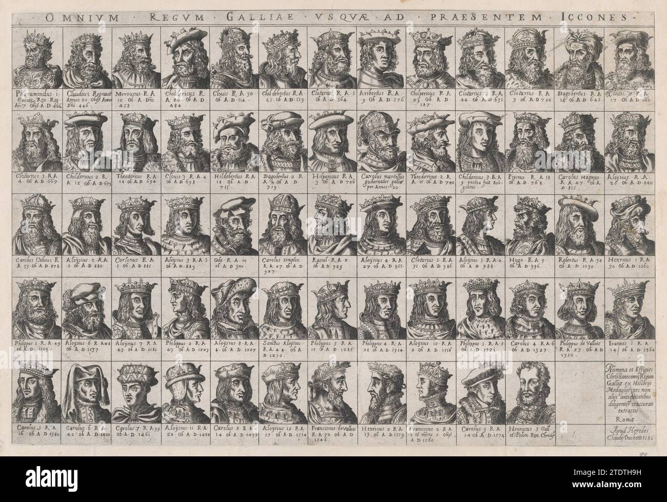 Small Portraits of the French Kings from Pharamond to Henri III, from ...