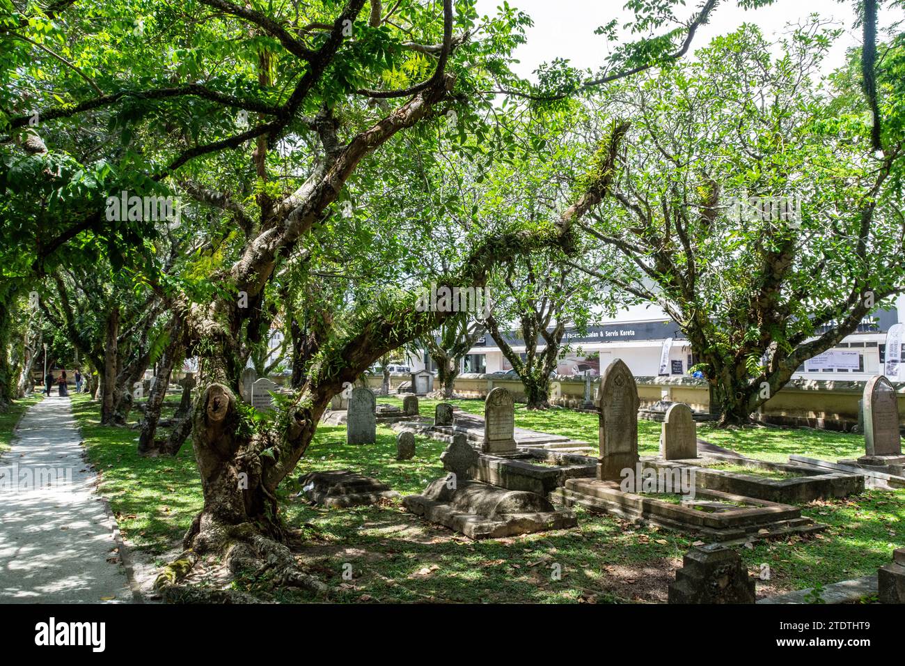 George Town, Penang, Malaysia - March 10th 2018: Gravestones in the Old ...